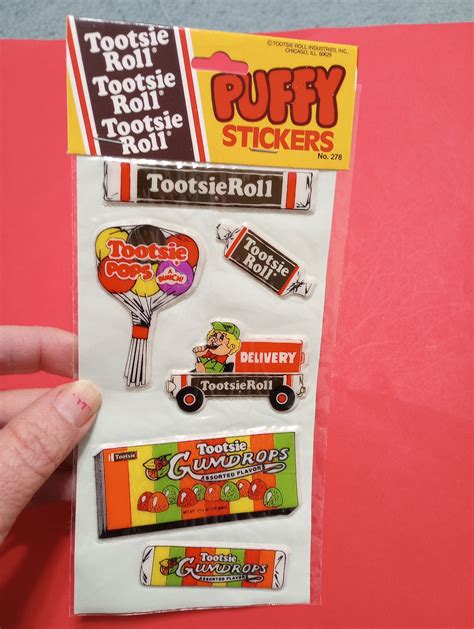 Vintage 80s Puffy Tootsie Roll Candy Sticker Package Etsy