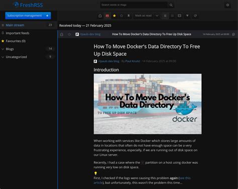 How To Self Host Freshrss Reader Using Docker
