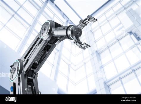 Automation Factory Concept With D Rendering Robotic Arm In Factory Stock Photo Alamy