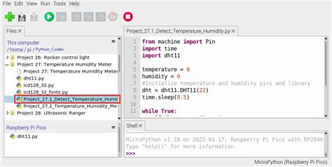 Project Temperature And Humidity Meter Raspberry Pi Pico Learning Kit Documentation