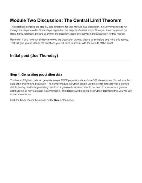 Mat 243 Module Two Discussion Module Two Discussion The Central