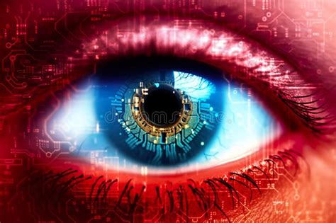 Eye Scan Technology Biometric Security Concept Generative Ai Stock