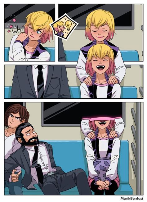 Gwenpool Giving Herself A Shoulder Rub Art By Marikbentusi Rgwenpool