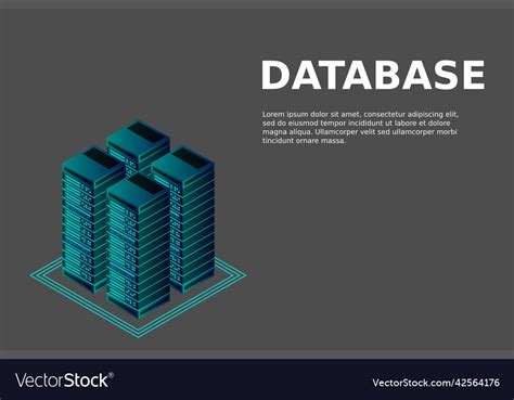 Server Room Isometric Futuristic Technology Vector Image