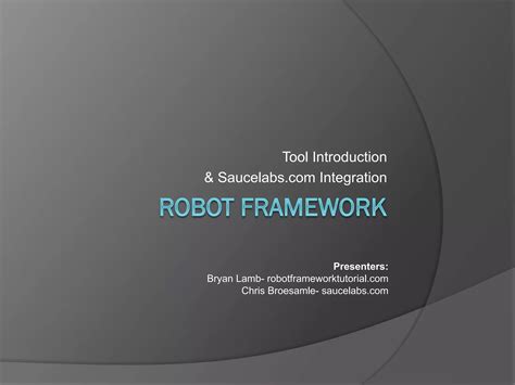 Robot Framework Introduction And Sauce Labs Integration Pdf