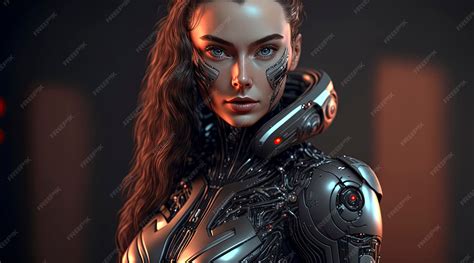 Premium Photo Woman In A Futuristic Suit With A Scifi