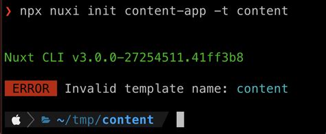 Npx Command Missing Template Issue Nuxt Content GitHub