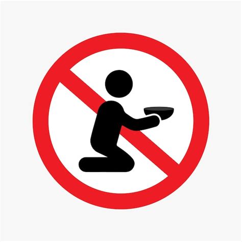 Premium Vector No Begging Sign