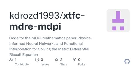 Github Kdrozd1993xtfc Mdre Mdpi Code For The Mdpi Mathematics Paper Physics Informed Neural