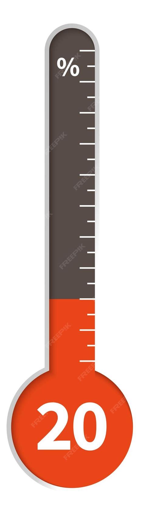 Premium Vector Progress Scale Flat Infographic Element Thermometer