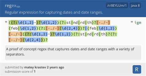 Regex101 Regular Expression For Capturing Dates And Date Ranges