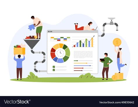 Data Analysis Analytics And Audit Tiny People Vector Image