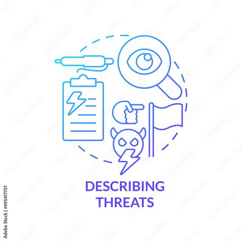 Describing Threats Blue Gradient Concept Icon Learning Enemy Forces Actions National Security