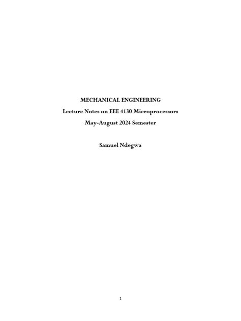 Lecture 1and2 Pdf Central Processing Unit Microprocessor