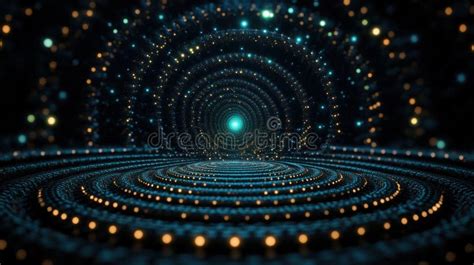 A Mesmerizing Image Featuring Glowing Circular Patterns Creating A Tunnel Like Effect Evoking A
