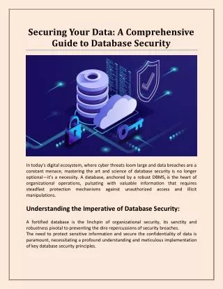 PPT Securing Your Data A Comprehensive Guide To Database Security PowerPoint Presentation