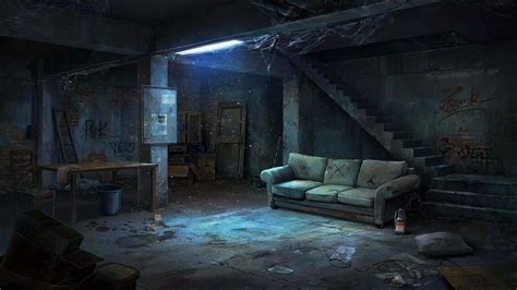 Download A Couch In Basement Background