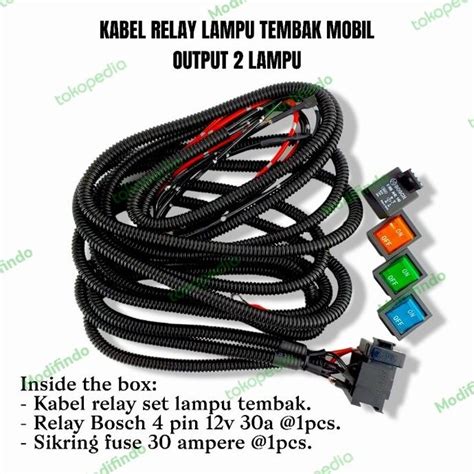 Jual KABEL RELAY LAMPU TEMBAK MOBIL 2 LAMPU SOROT BAJA LASER RELAY BOSCH Shopee Indonesia