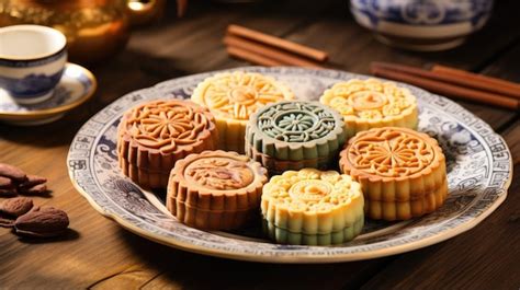 Premium Ai Image Traditional Chinese Food Midautumn Festival Moon Cake