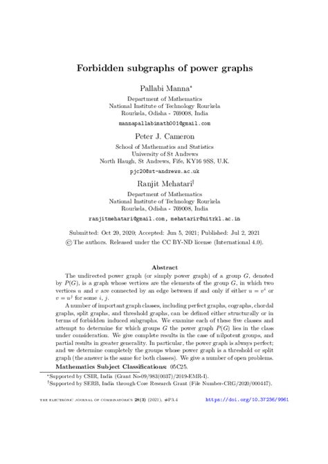 pdf forbidden subgraphs of power graphs