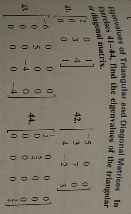 Solved Eigenvalues Of Triangular And Diagonal Matrices In