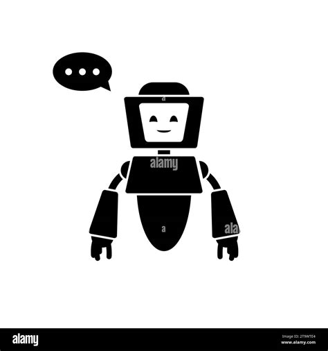 Smiling Robot Chatbot Icon Helping Solve Problems Futuristic Chatbot Mascot With Speech Bubble