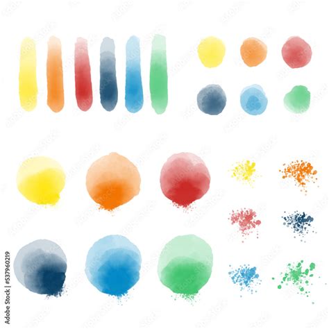 파스텔컬러 수채화 물감 번짐 효과 배경 라벨 모음 Stock Illustration Adobe Stock