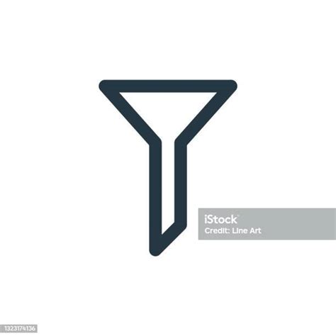 사용자 인터페이스 개념에서 아이콘 벡터를 필터링합니다 필터 편집 가능한 스트로크의 얇은 선 그림입니다 웹 및 모바일 앱 로고 인쇄 미디어에 사용할 선형 기호를 필터링합니다