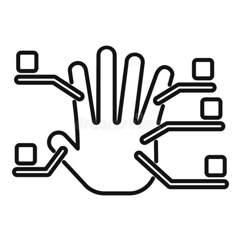 Signature Palm Scanning Icon Outline Vector Board Code Stock Vector Illustration Of Line