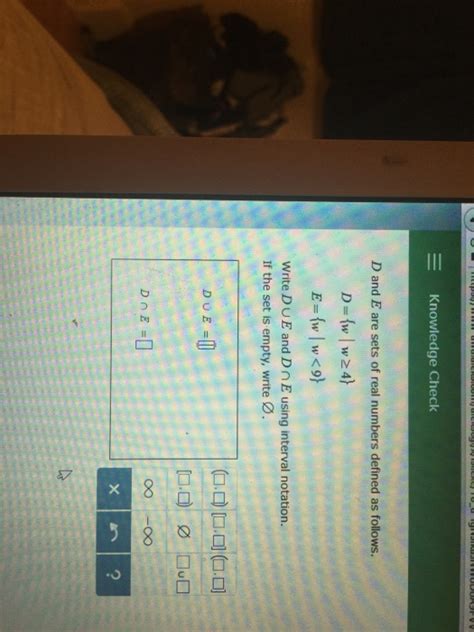 solved d and e are sets of real numbers defined as follows