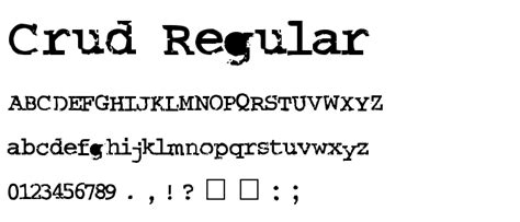 Crud Regular Font Fancy Eroded