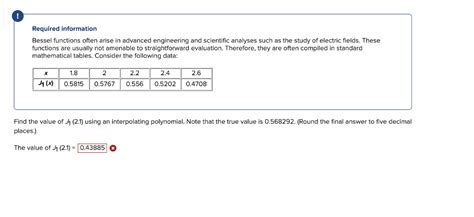 Solved Required Information Bessel Functions Often Arise In Chegg