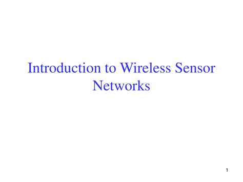 PPT Introduction To Wireless Sensor Networks PowerPoint Presentation ID