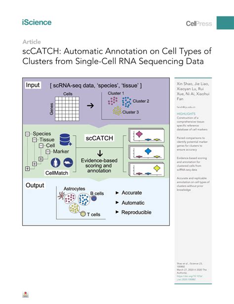 pdf sccatch automatic annotation on cell types of clusters from
