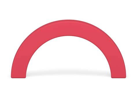Red Archway Curved Geometric Column Entrance Stage Basic Foundation 3d