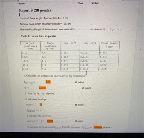 solved name class section report 9 30 points 1 nominal