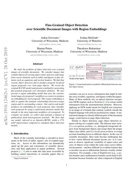 Pdf Fine Grained Object Detection Over Scientific Document Images With Region Embeddings