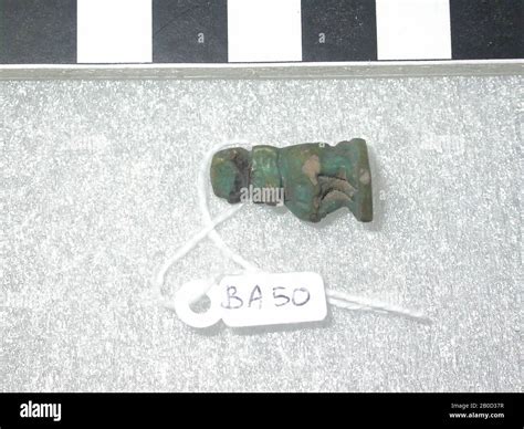 Statue Monkey Baboon Sitting Disk Sickle Amulet Animal Faience