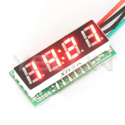 Red LED Digital Clock DC V V Clock Panel Meter For Car Motorcycle Electromobile