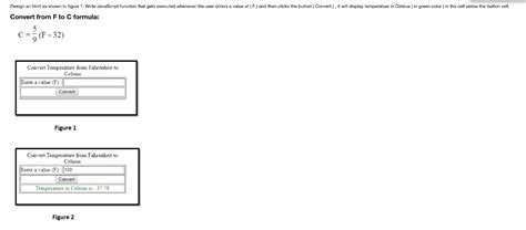 Solved Design An Html As Shown In Figure 1 Write A Javascript