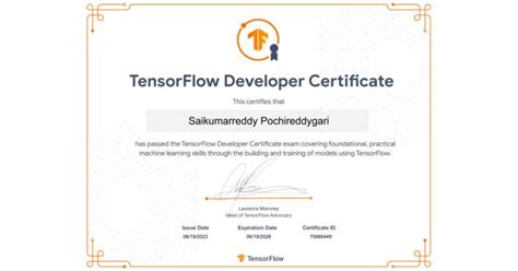 Saikumarreddy Pochireddygari On Linkedin Tensorflow Developer Certificate • Saikumarreddy