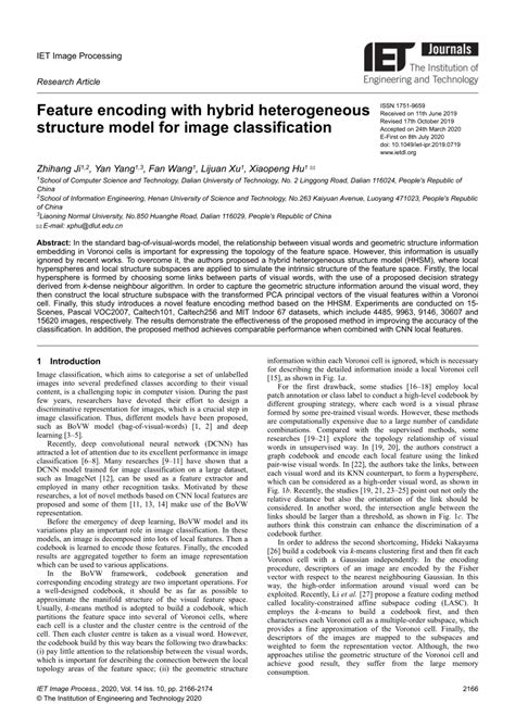 Pdf Feature Encoding With Hybrid Heterogeneous Structure Model For Image Classification