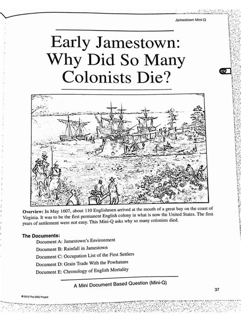 Jamestown Dbq Activity Pdf