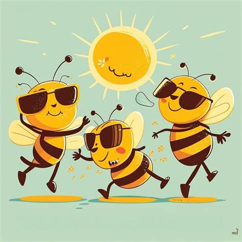 Bee Happy And Dance Пчелиная тематика Рисунки пчел Пчелинное искусство