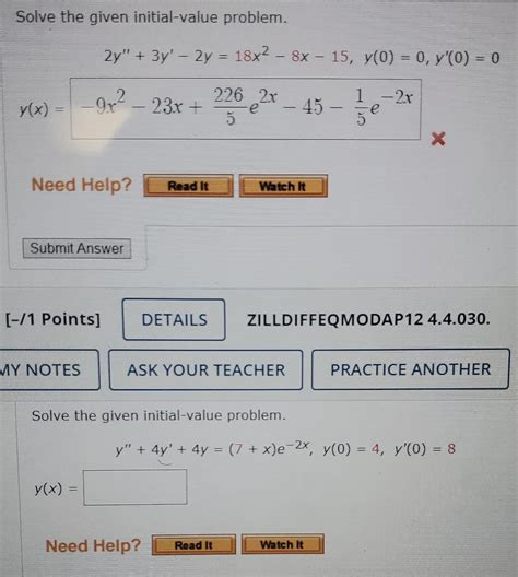 solved solve the given initial value problem