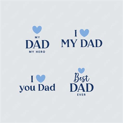 Un Conjunto De Insignias Del Día Del Padre Feliz Mi Papá Mi Héroe Vector Premium