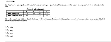 solved question 5 use the data in the following table which lists