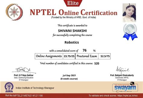Shivani Shakshi On Linkedin Nptel Robotics Keepmovingforward Staymotivated