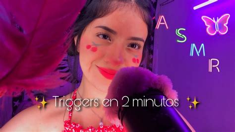 Varios triggers en 2 minutos | ASMR en español | Andrea ASMR 🦋 - YouTube