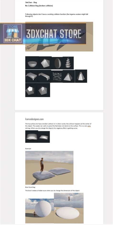 Bug Objects With No Collision Function 3dxchat Store